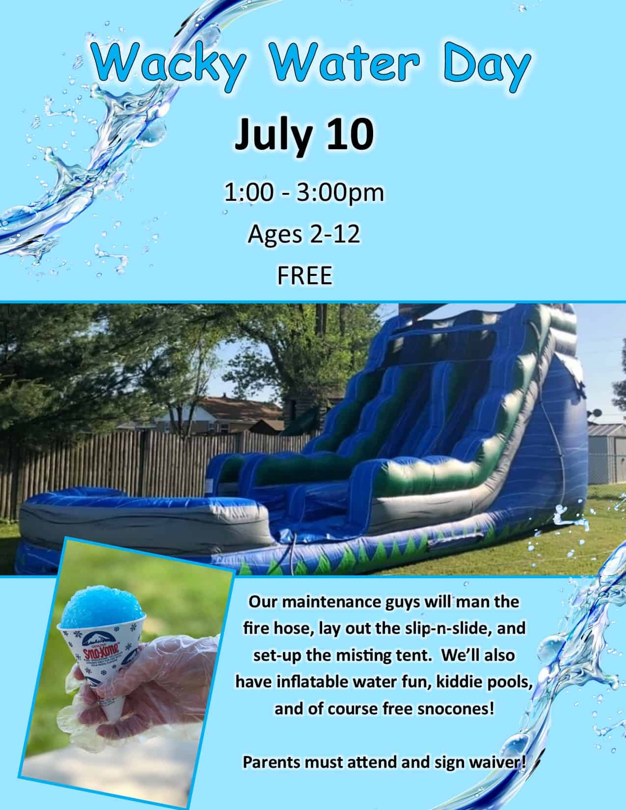WackyWaterDay 2021 – Godley Park District
